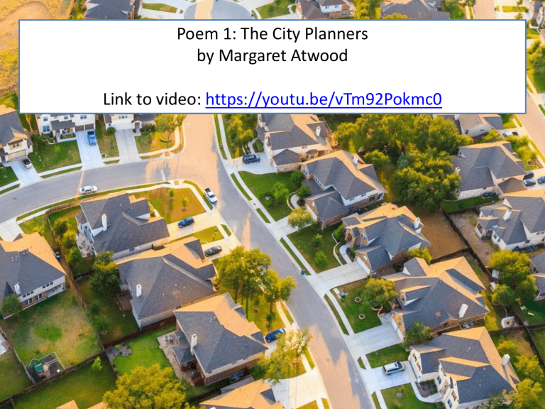 The City Planners: Poem Analysis & Activities