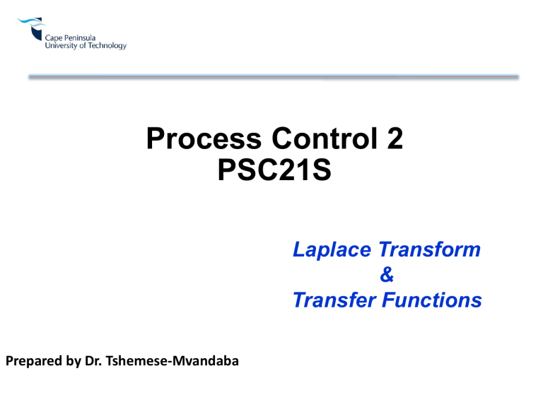 Laplace Transforms & Transfer Functions in Process Control