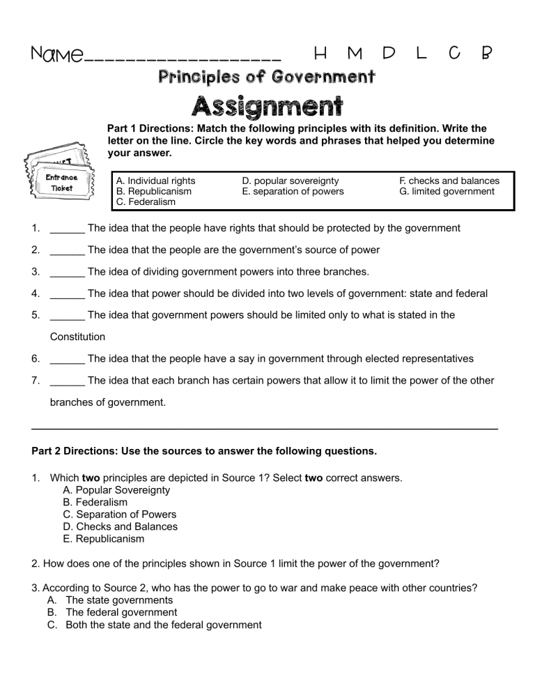 Principles of Government Assignment