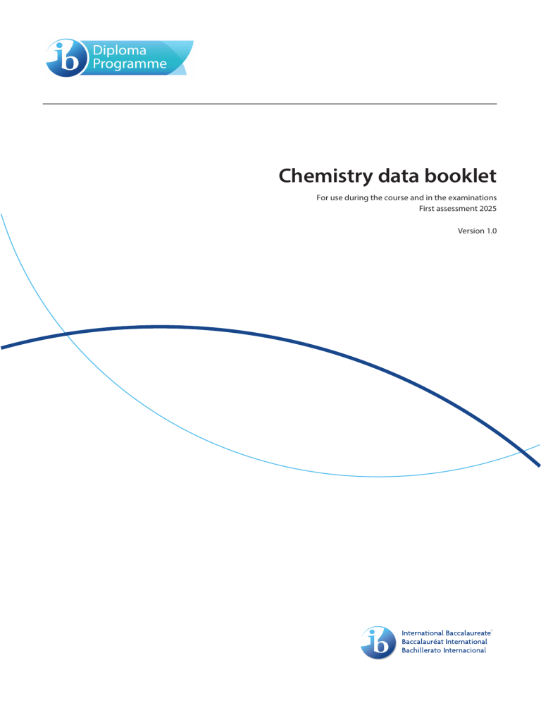 IB Chemistry Data Booklet (First Assessment 2025)