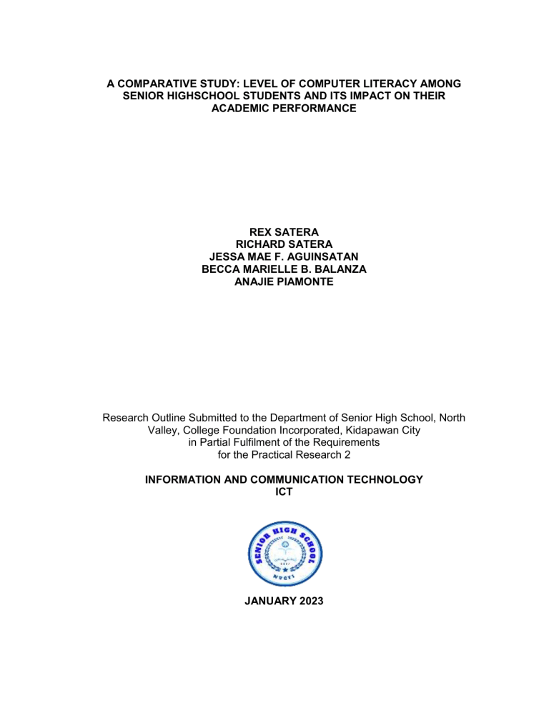 Computer Literacy & Academic Performance: Research Outline