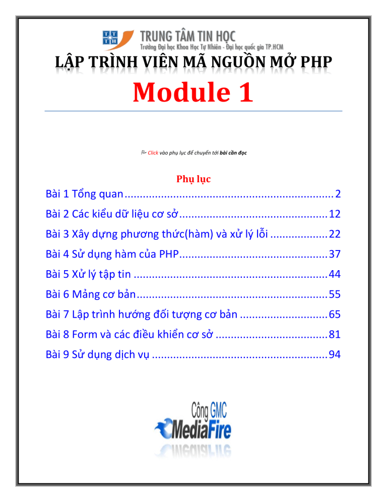 PHP Programming Module 1: Open Source Development