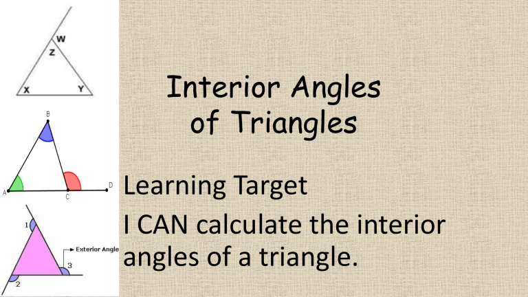 Triangle Angles: Interior & Exterior - Geometry Basics