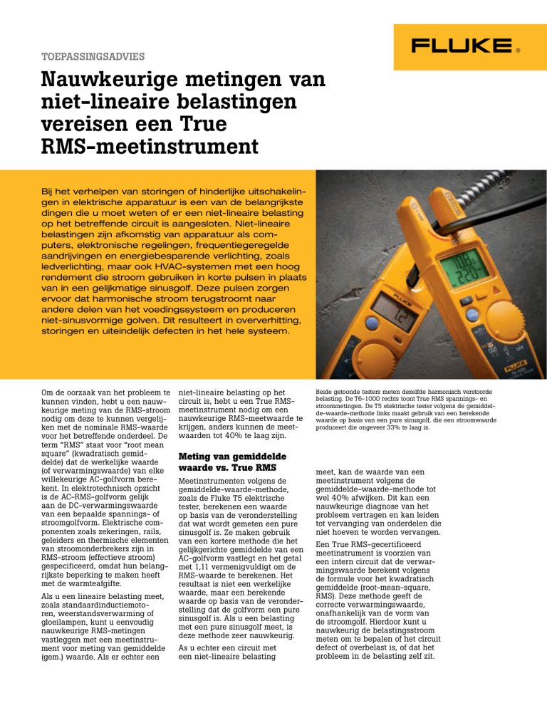 True RMS-meter voor niet-lineaire belastingen: Toepassingsadvies