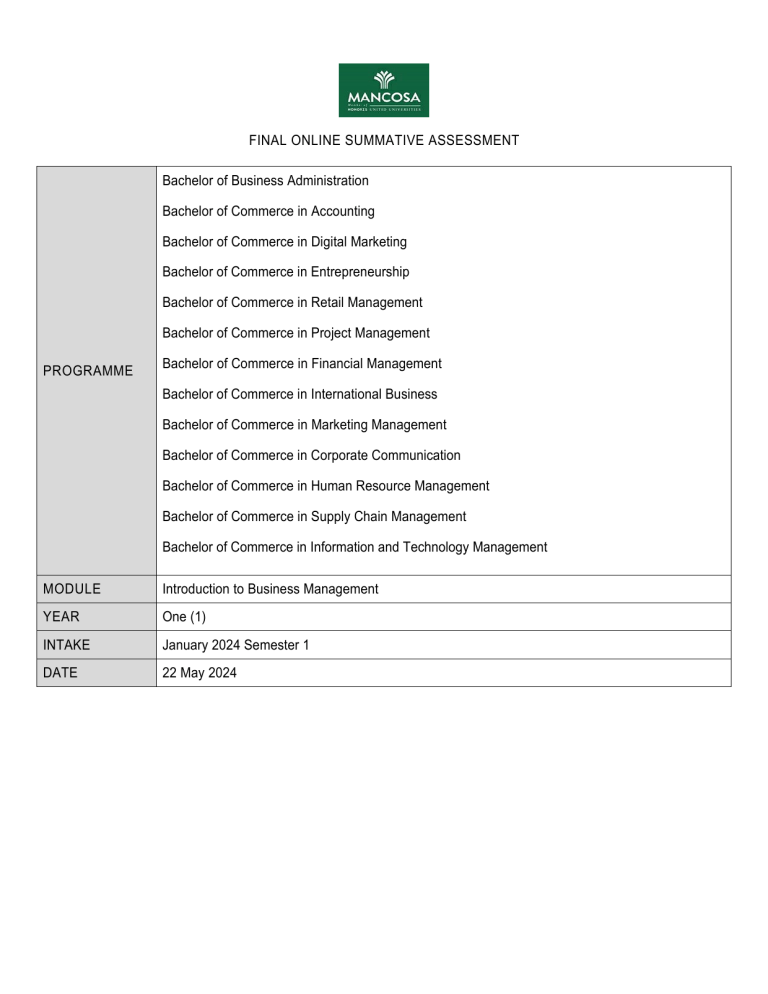 Business Management Assessment: Public vs. Private Sector