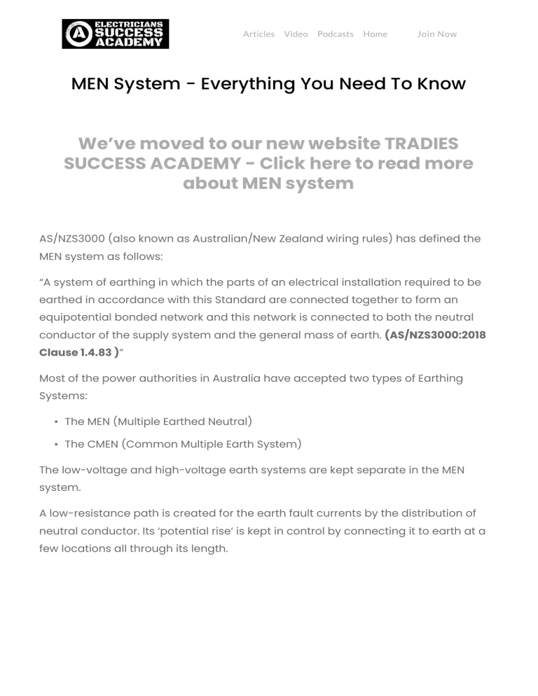 MEN System: Everything You Need to Know | Electrical Safety