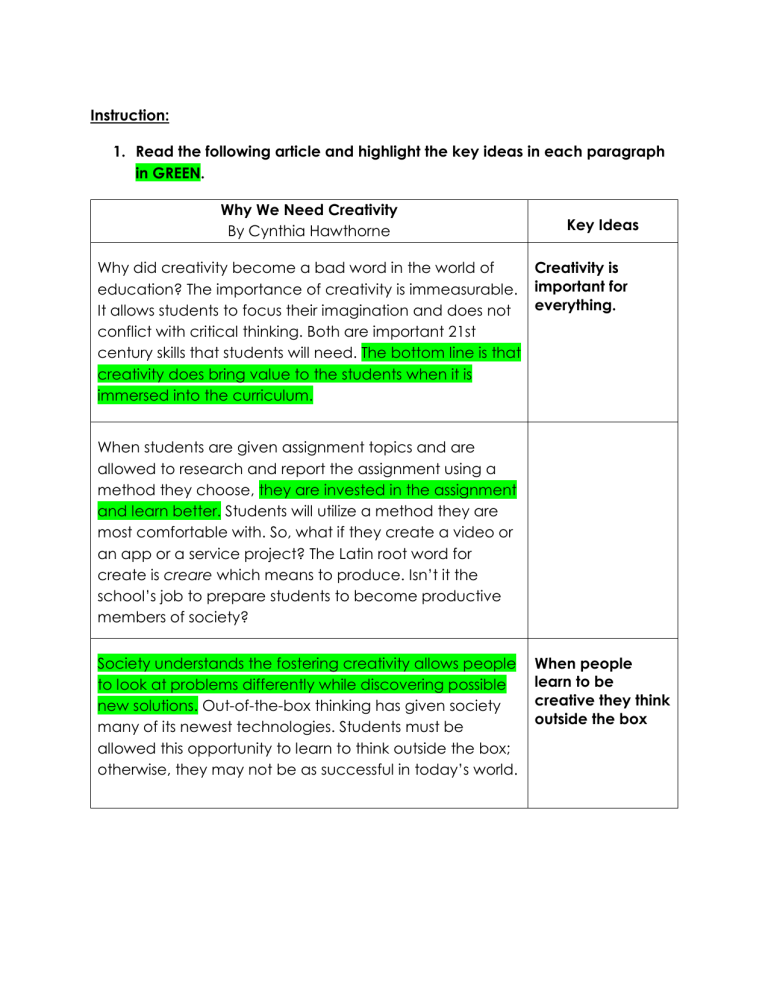 Why Creativity Matters in Education