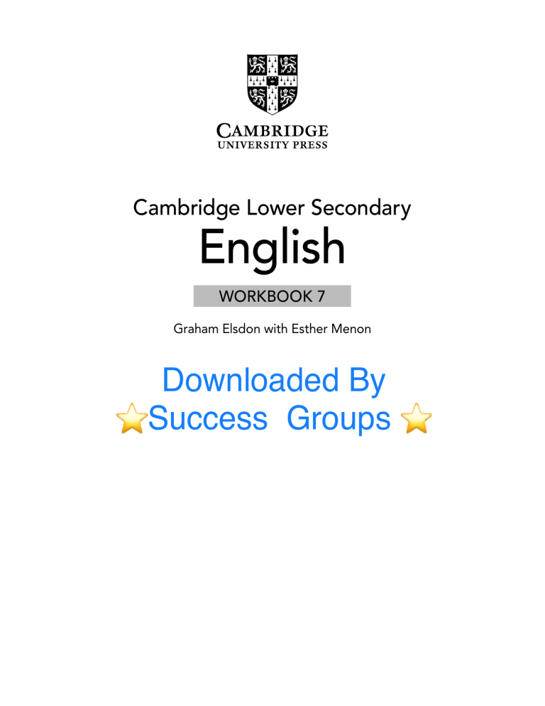 English Workbook 7: Cambridge Lower Secondary