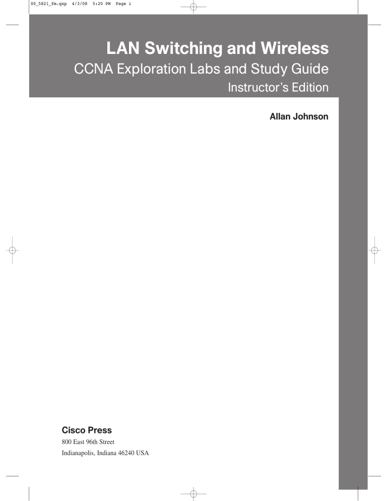 LAN Switching & Wireless CCNA Labs & Study Guide (Instructor)