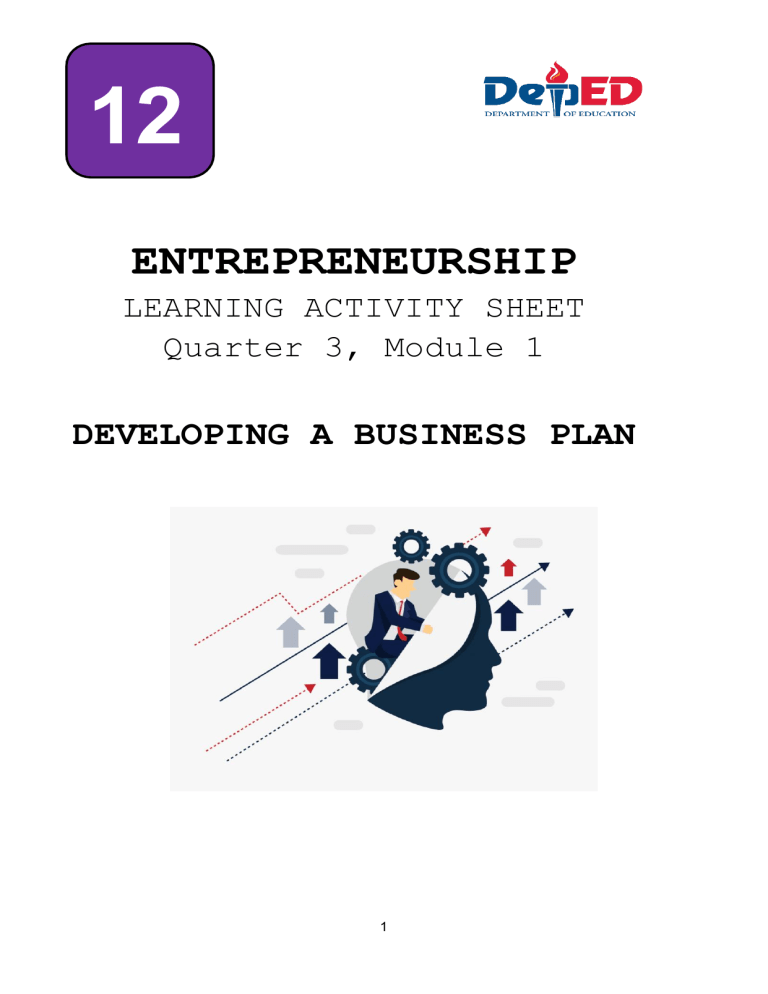 Entrepreneurship: Developing a Business Plan - Learning Sheet