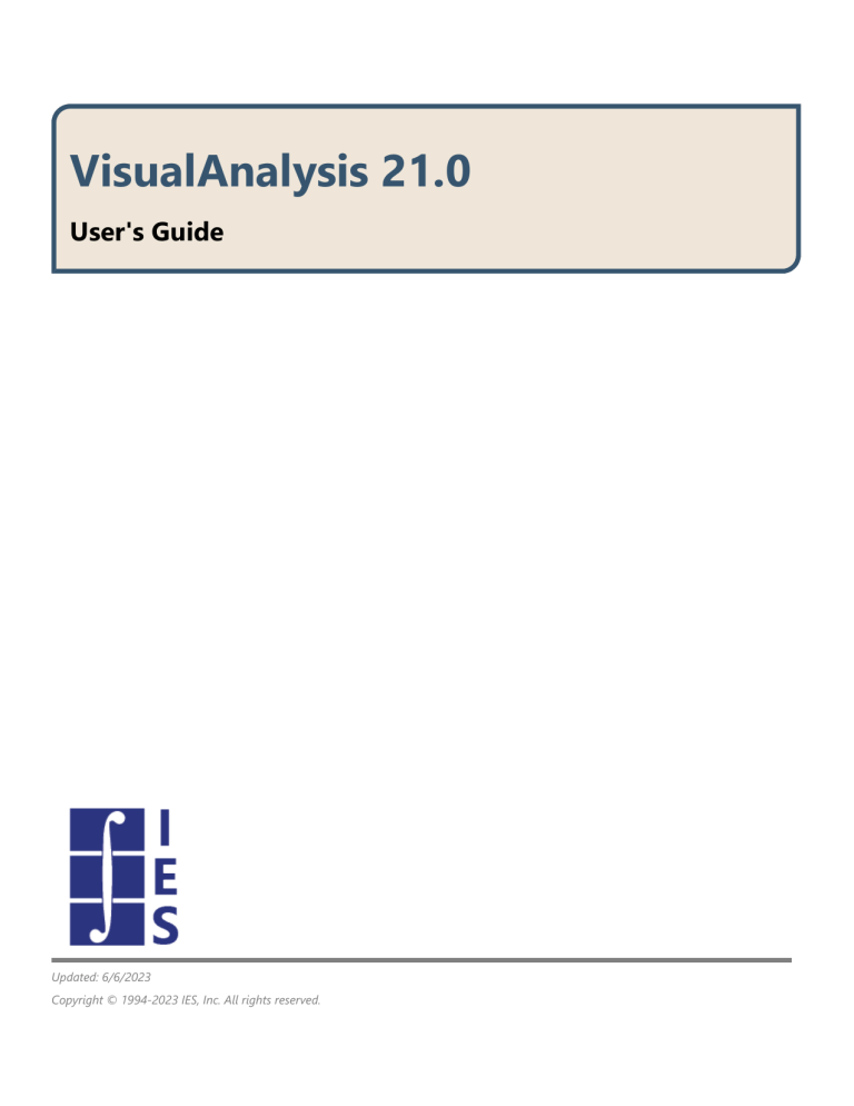 VisualAnalysis 21.0 User Guide