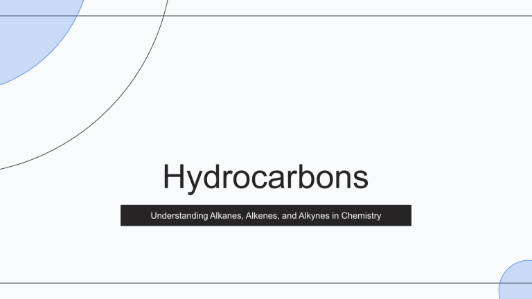 Alkanes, Alkenes, Alkynes: Chemistry Presentation