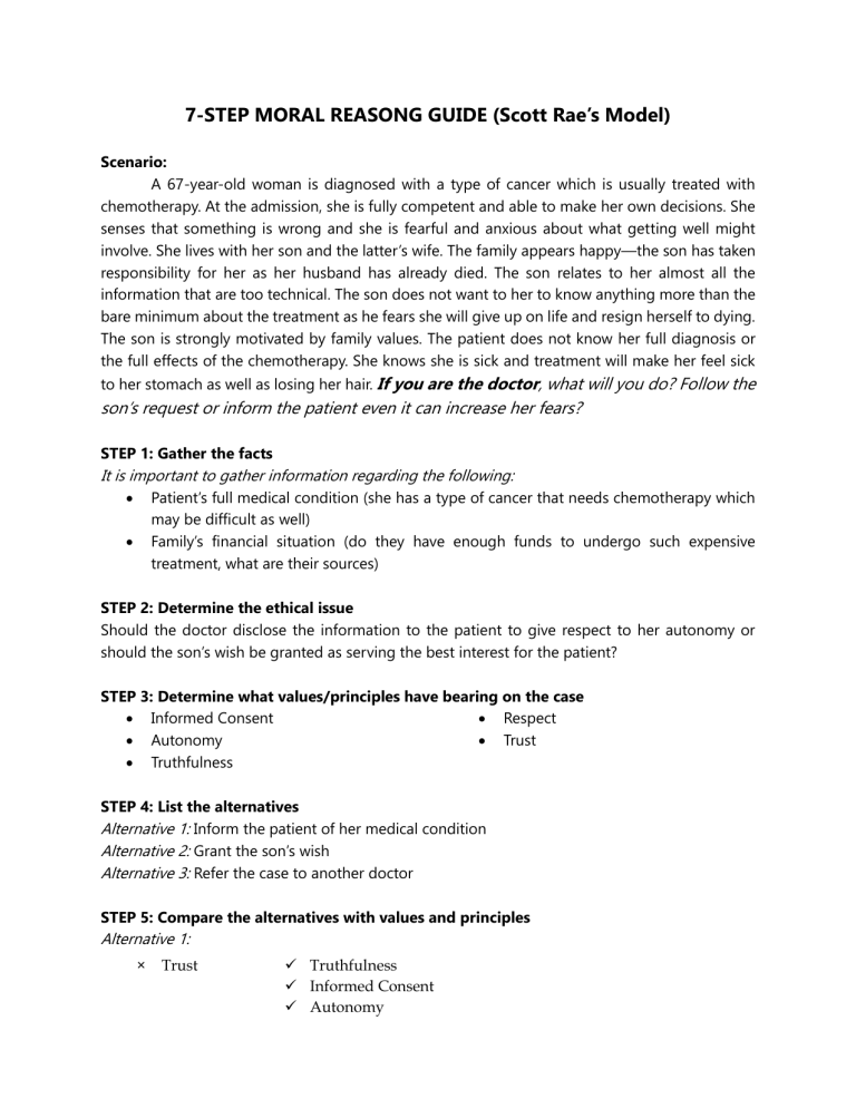 7-Step Moral Reasoning Guide: Ethical Dilemma