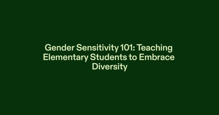 Gender Sensitivity for Elementary Students: Embracing Diversity