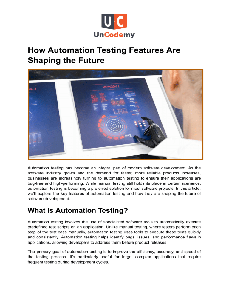 Automation Testing: Features & Future Trends