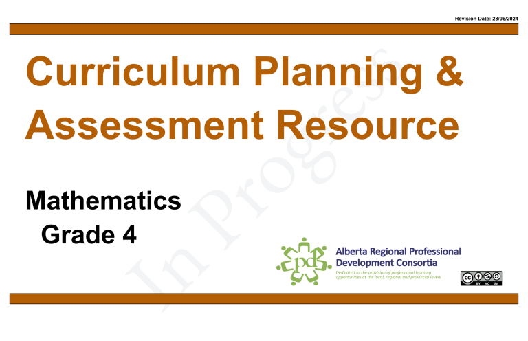 Grade 4 Math Algebra: Curriculum Planning & Assessment