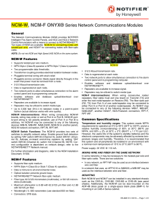 NCM Installation Guide: NCM-W & NCM-F Modules