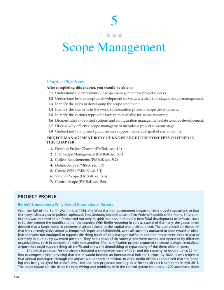 Scope Management: Project Planning & Control