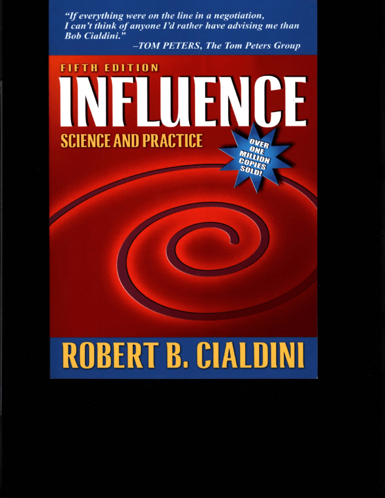 Influence: Science & Practice - Psychology of Persuasion