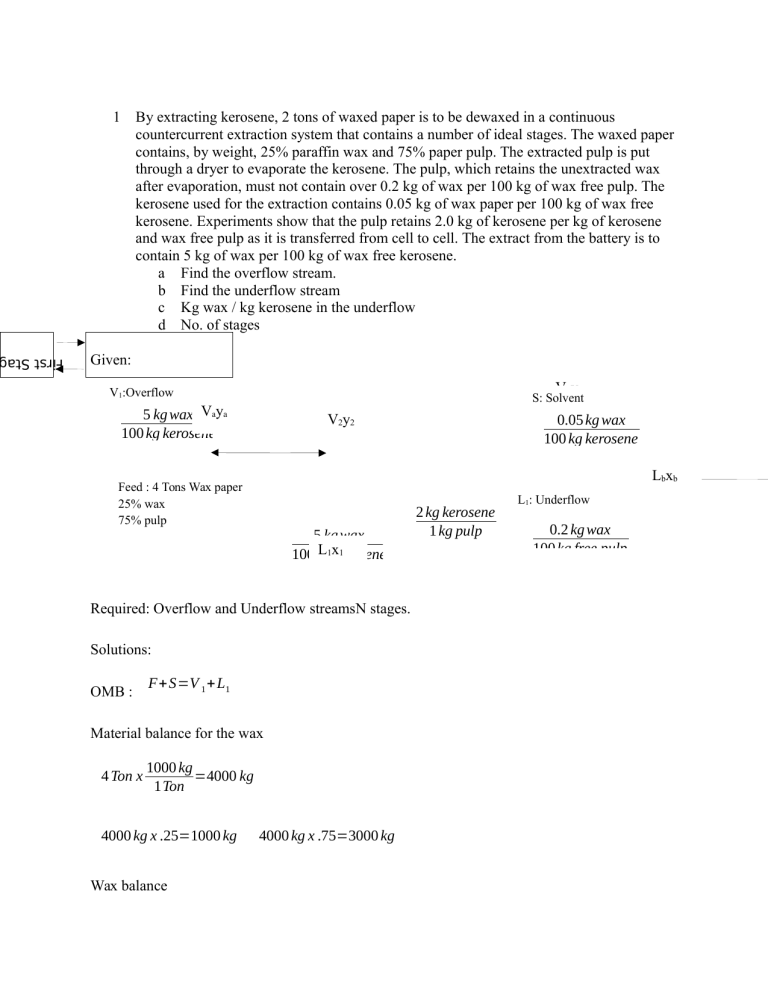 Liquid-Liquid Extraction Problems & Solutions
