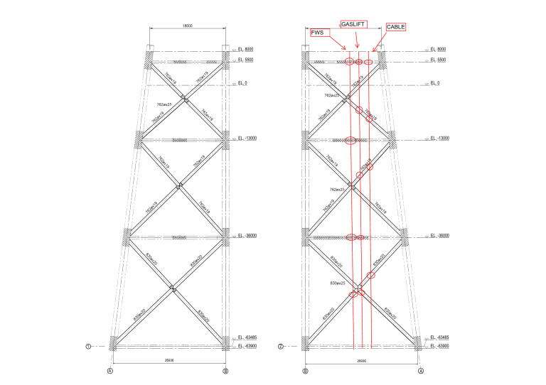 Structural Support Tower Technical Drawing