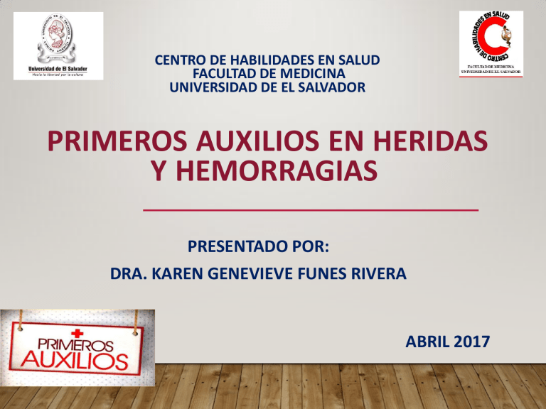 Presentación de Primeros Auxilios para Heridas y Hemorragias