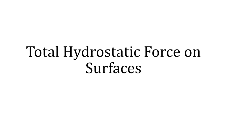 Hydrostatic Force on Surfaces: Calculations & Examples