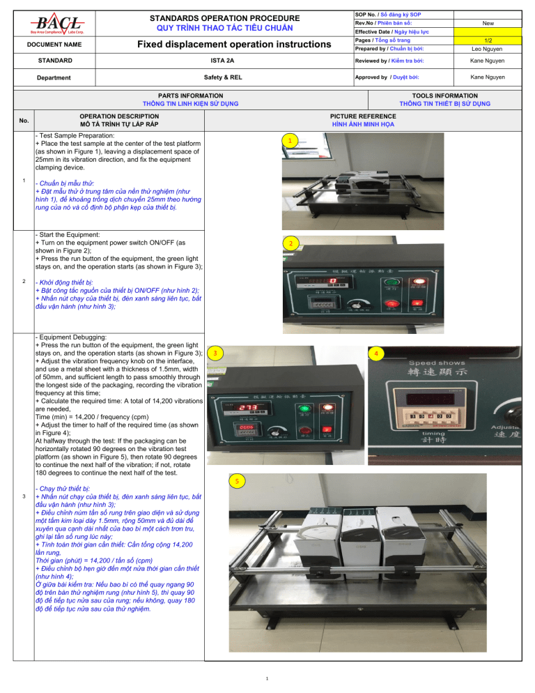 Fixed Displacement Operation SOP (ISTA 2A)