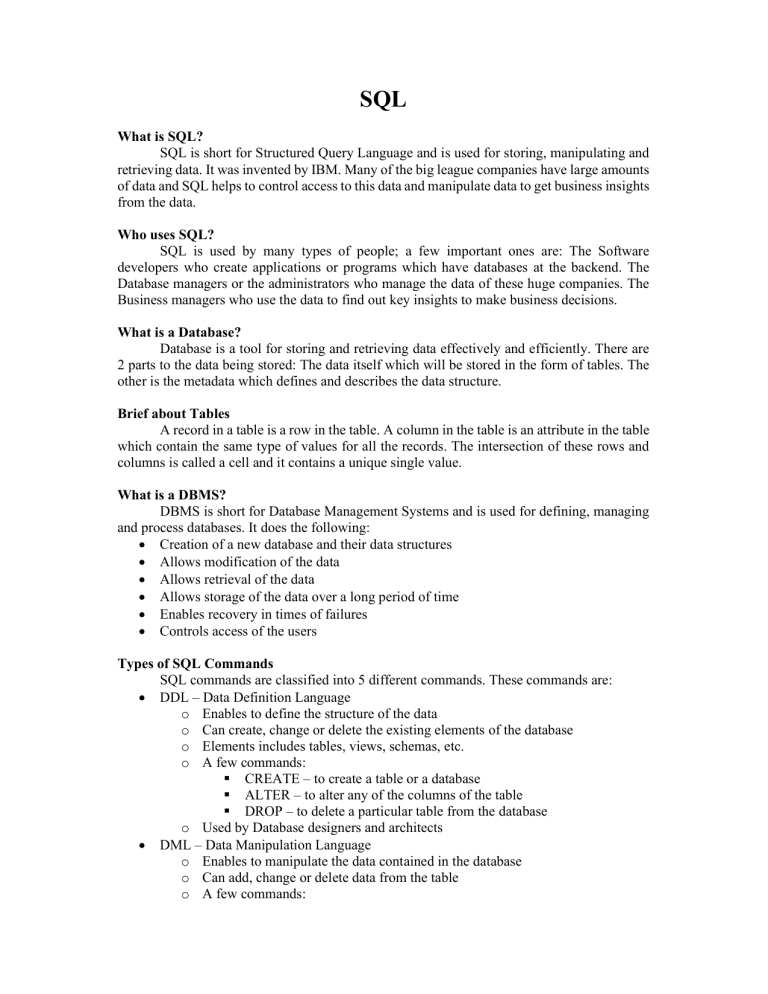 SQL Tutorial: Basics, Commands, and PostgreSQL