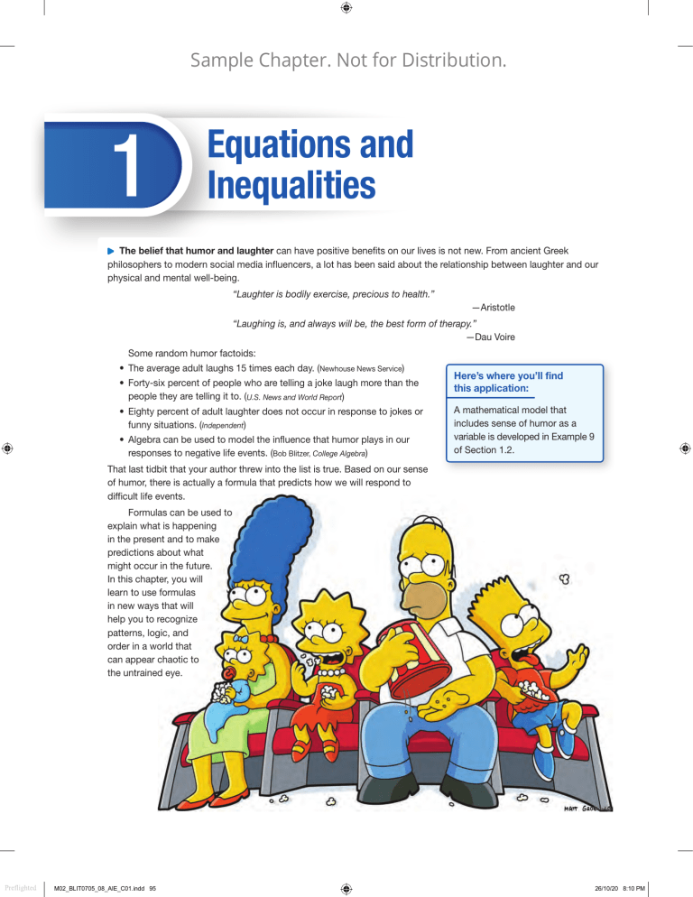 Equations & Inequalities: College Algebra Sample Chapter