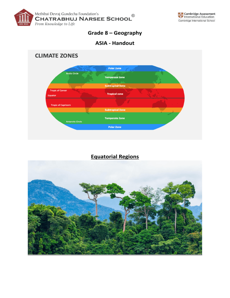 Equatorial, Desert & Mediterranean Climates - Grade 8