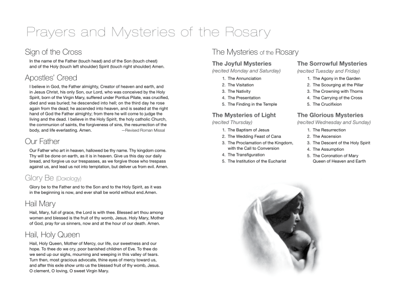 Rosary Prayers and Mysteries: A Guide to Prayer