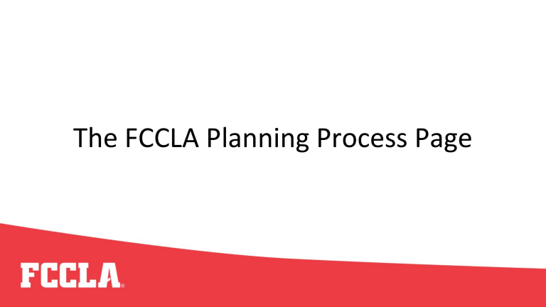 FCCLA Planning Process: Goal Setting & Project Management