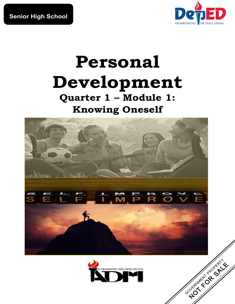 Personal Development: Knowing Oneself - Senior High Module
