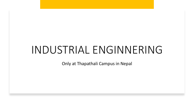 Industrial Engineering in Nepal: Thapathali Campus Overview