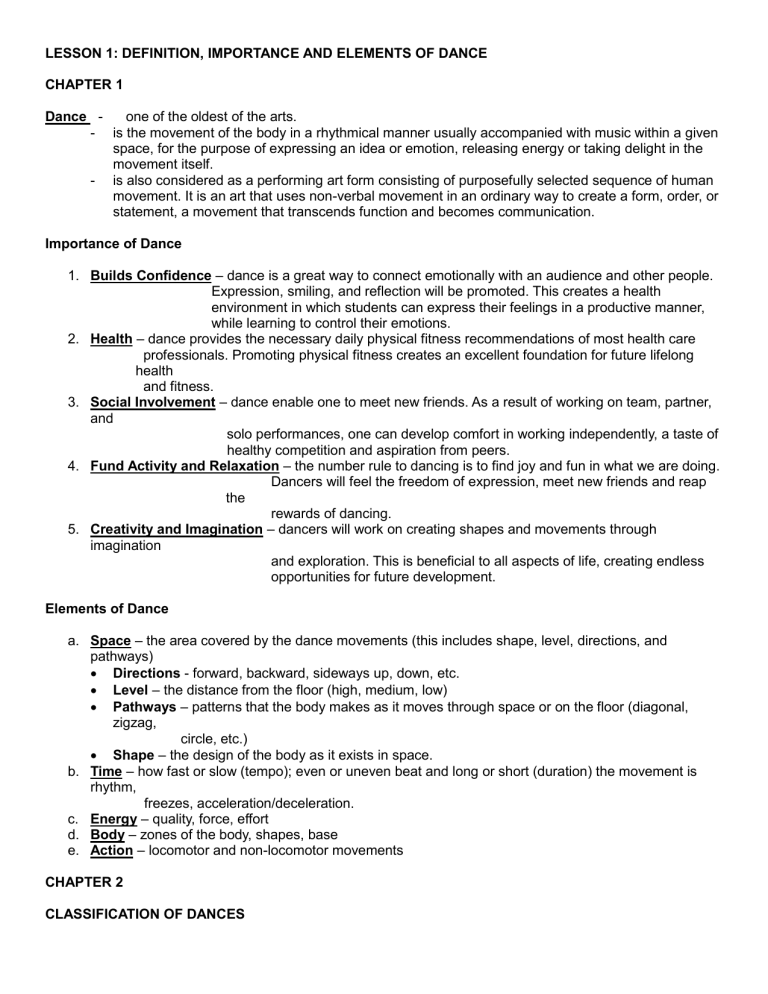 Dance: Definition, Importance, Elements & Folk Dance Classification