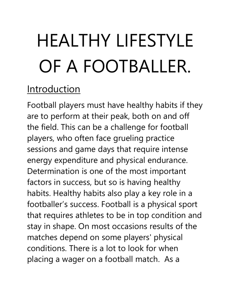 Healthy Lifestyle for Footballers: 10 Essential Tips