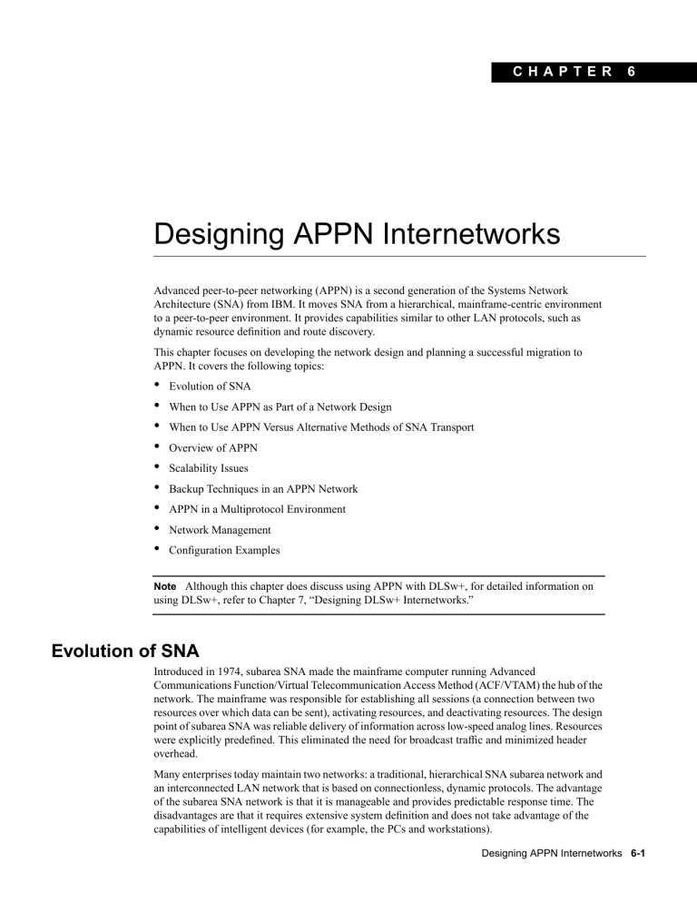 Designing APPN Internetworks: SNA Evolution & Network Design