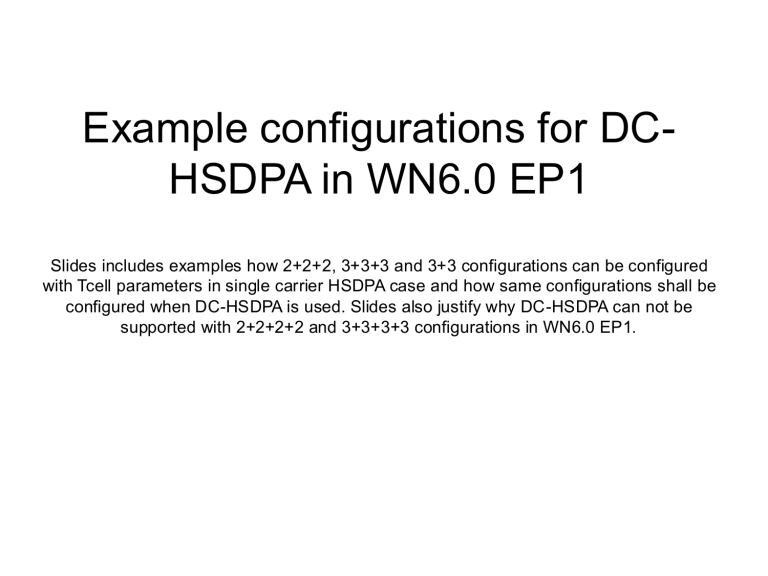 DC-HSDPA Configuration Examples in WN6.0 EP1