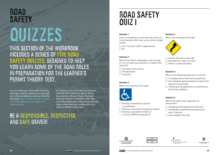 Road Safety Quiz: Learner's Permit Practice Test