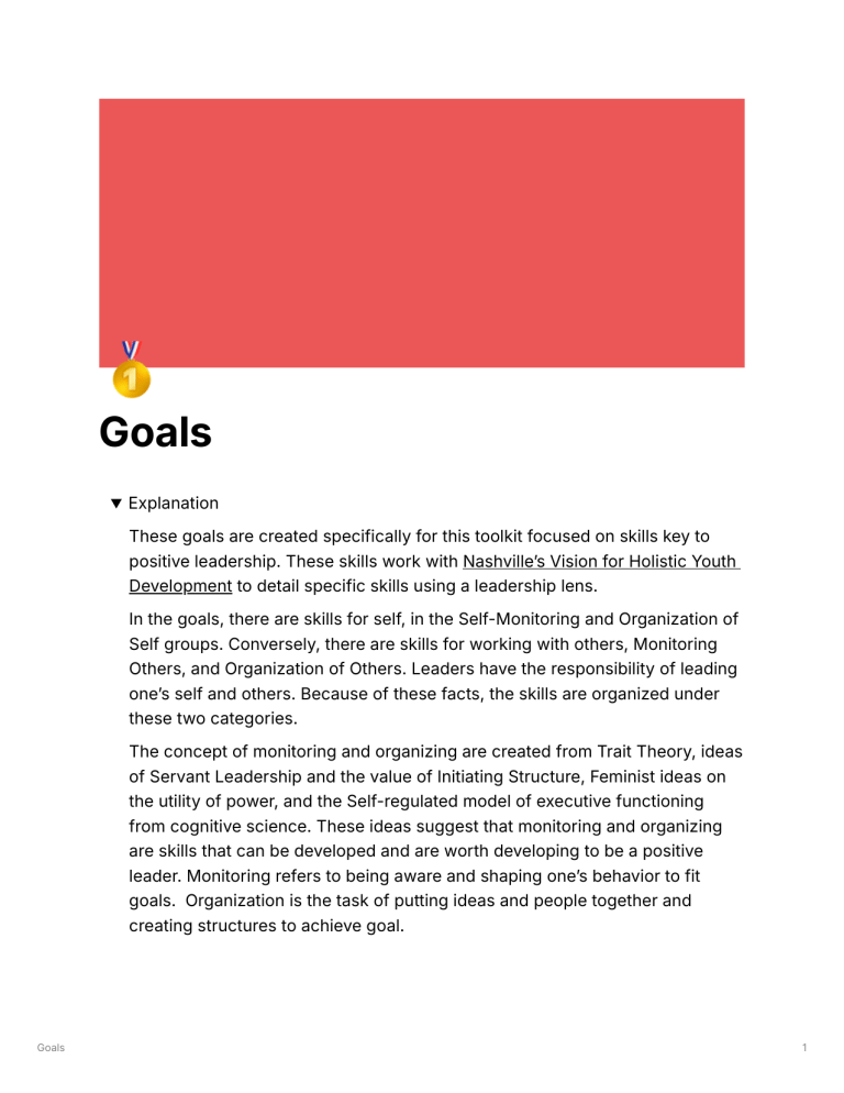 Leadership Skills Toolkit: Self & Others Monitoring