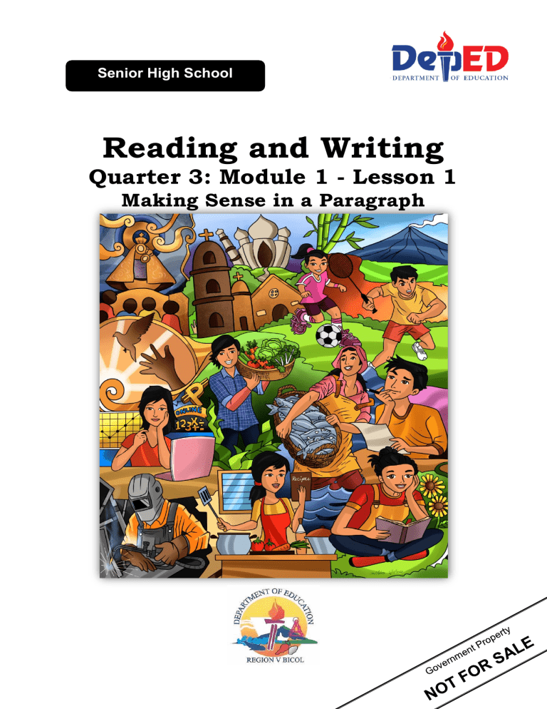 Reading & Writing: Making Sense in a Paragraph - Senior High