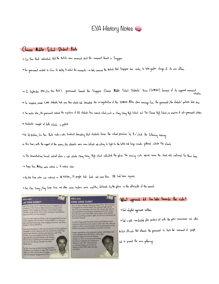 Singapore's Chinese School Riots & Path to Self-Governance