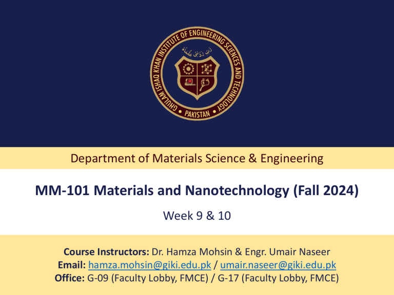 Materials Mechanical Properties: MM-101 Presentation