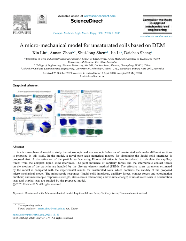 Unsaturated Soil Micro-Mechanical Model Based on DEM