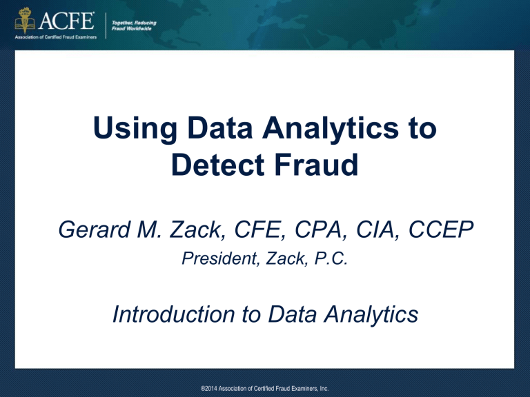 Data Analytics for Fraud Detection: A Presentation
