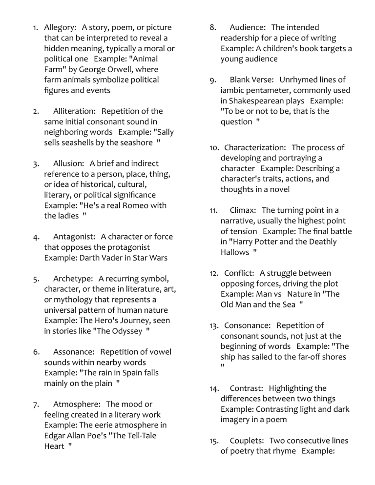 Literary & Rhetorical Devices: Definitions & Examples