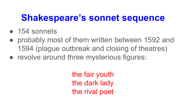 Shakespeare's Sonnets: Themes, Figures, and Analysis
