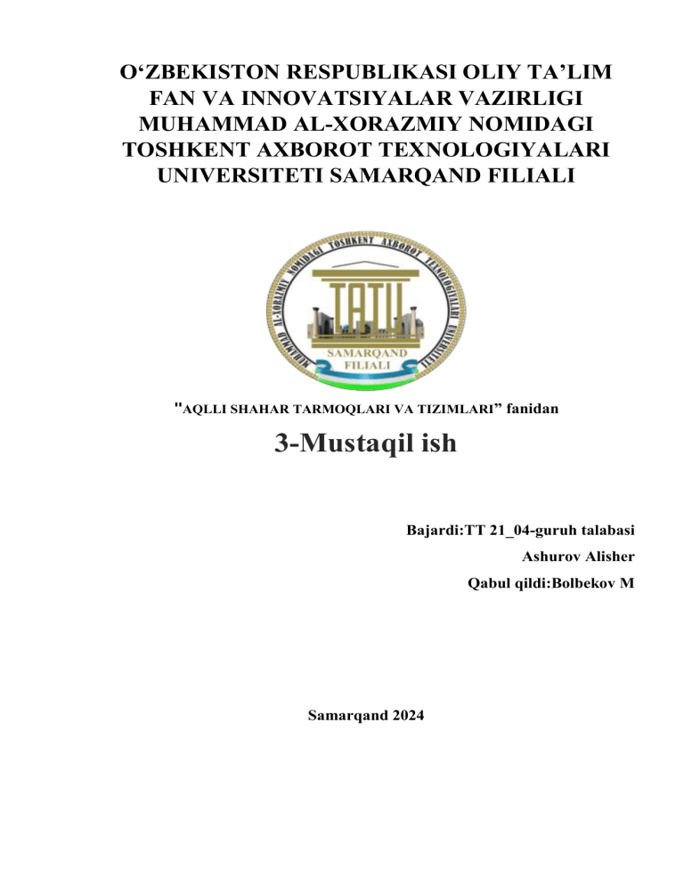 Aqlli Suv Tizimlari: Sensorlar va Dasturlar
