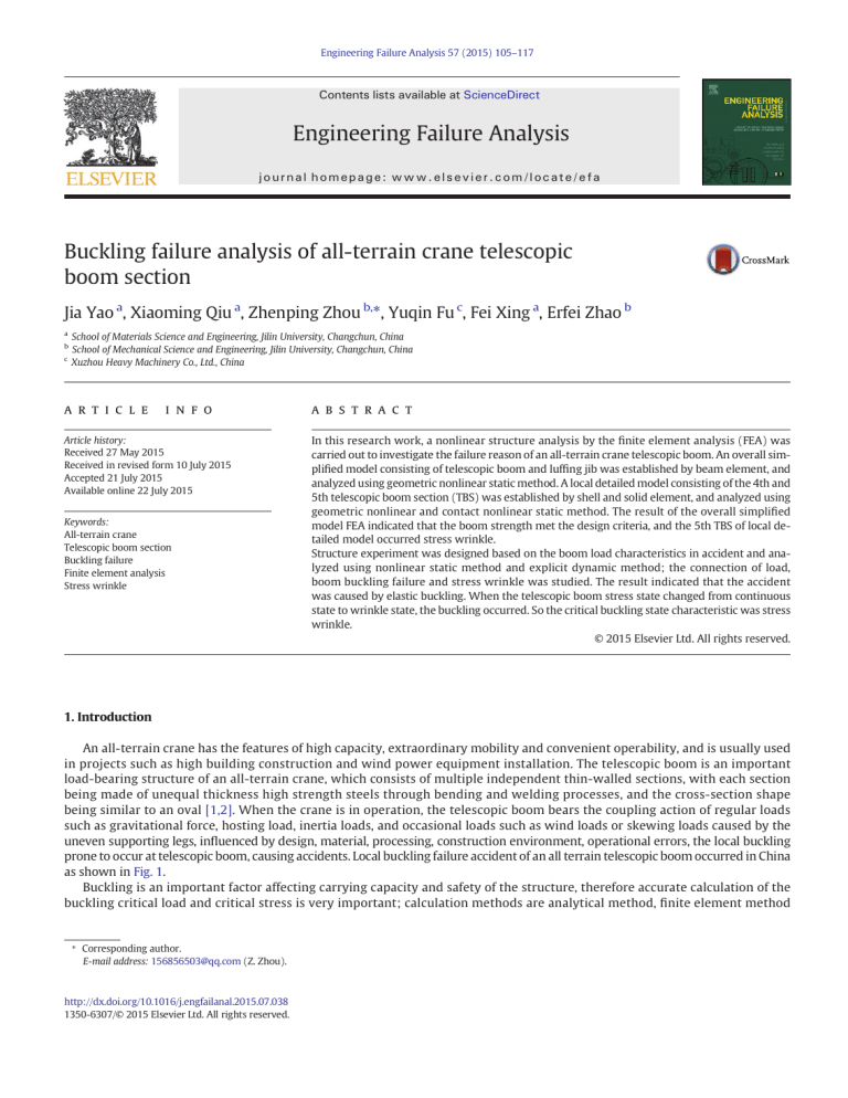 Crane Boom Buckling Failure Analysis: FEA Study
